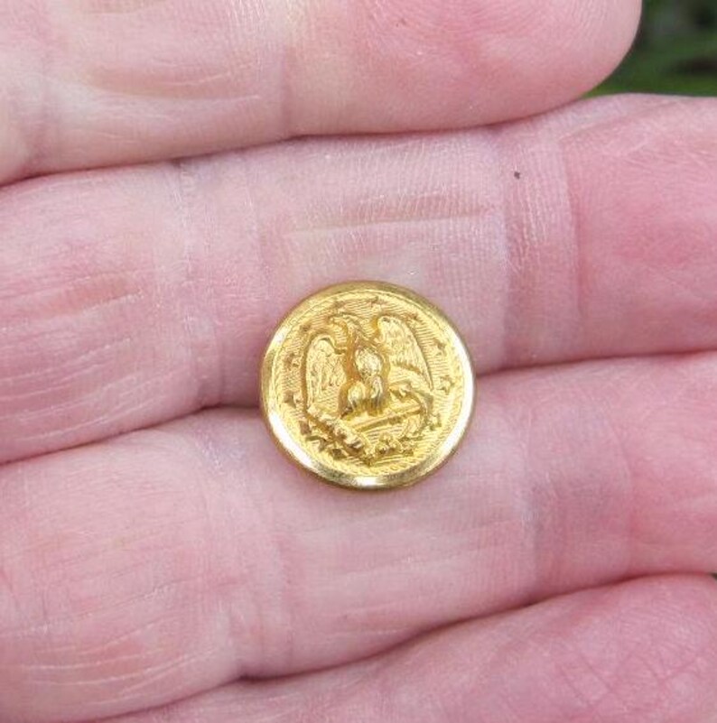 10 Count Military Brass Button Eagle on Anchor 9/16" Diameter Vintage ...