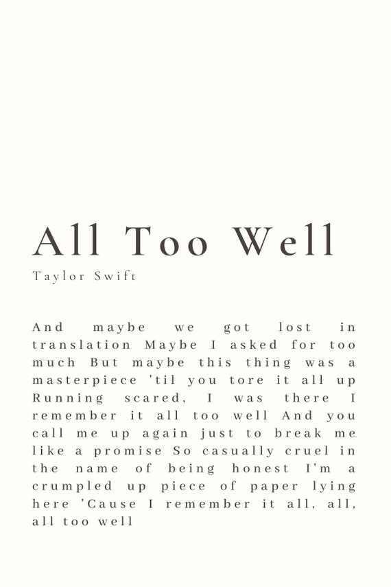 Taylor Swift Lyric Quotes All Too Well