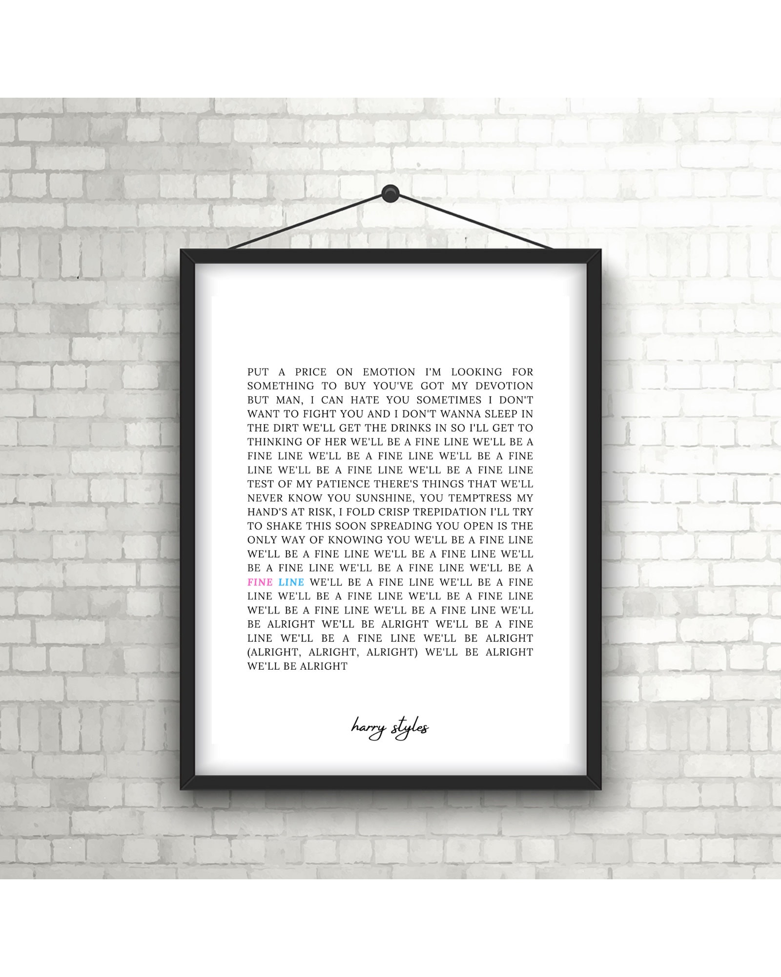Harry Styles Song Lyrics Poster - Etsy