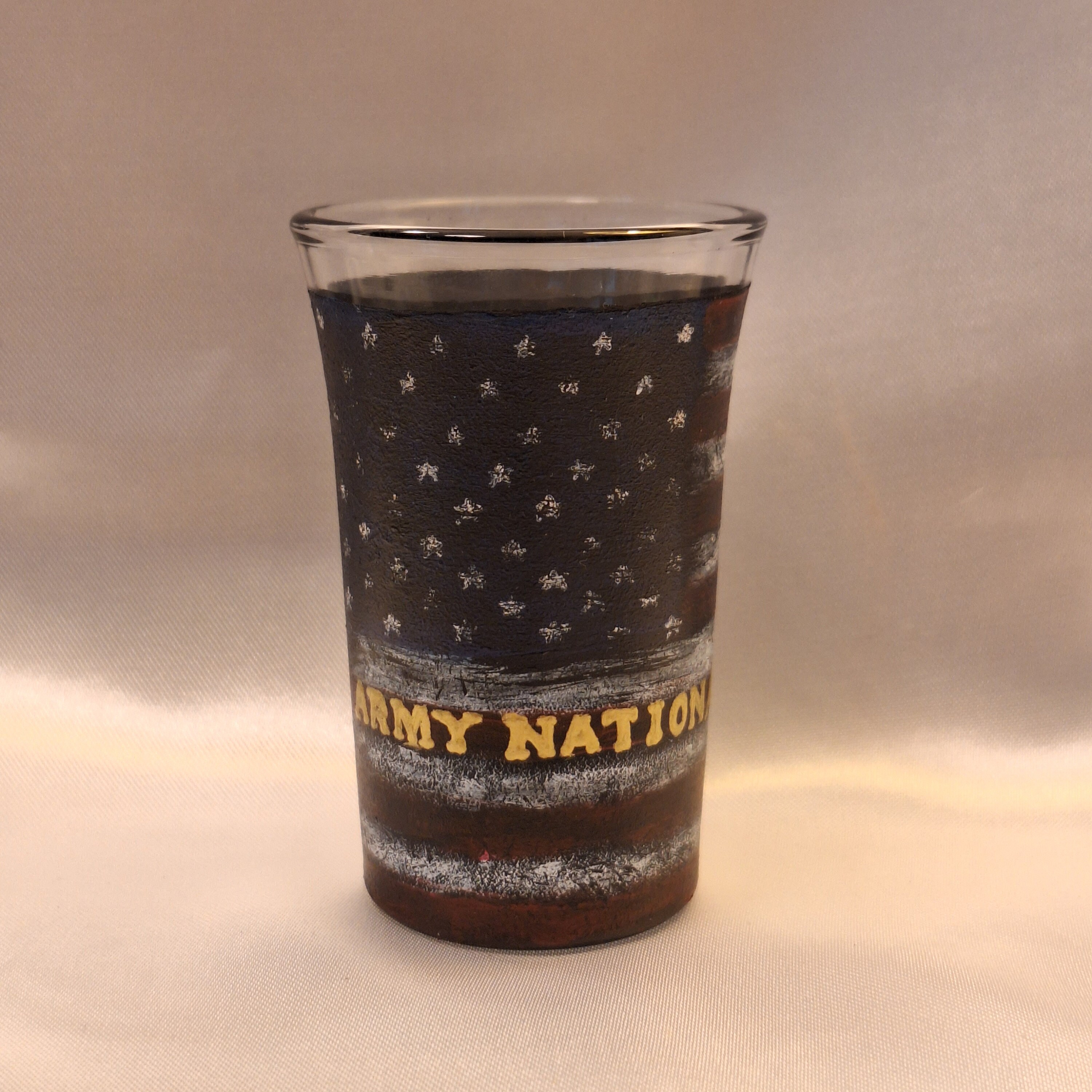 Patriotic Rustic Military American Flag Shot Glass Hand Painted in the ...
