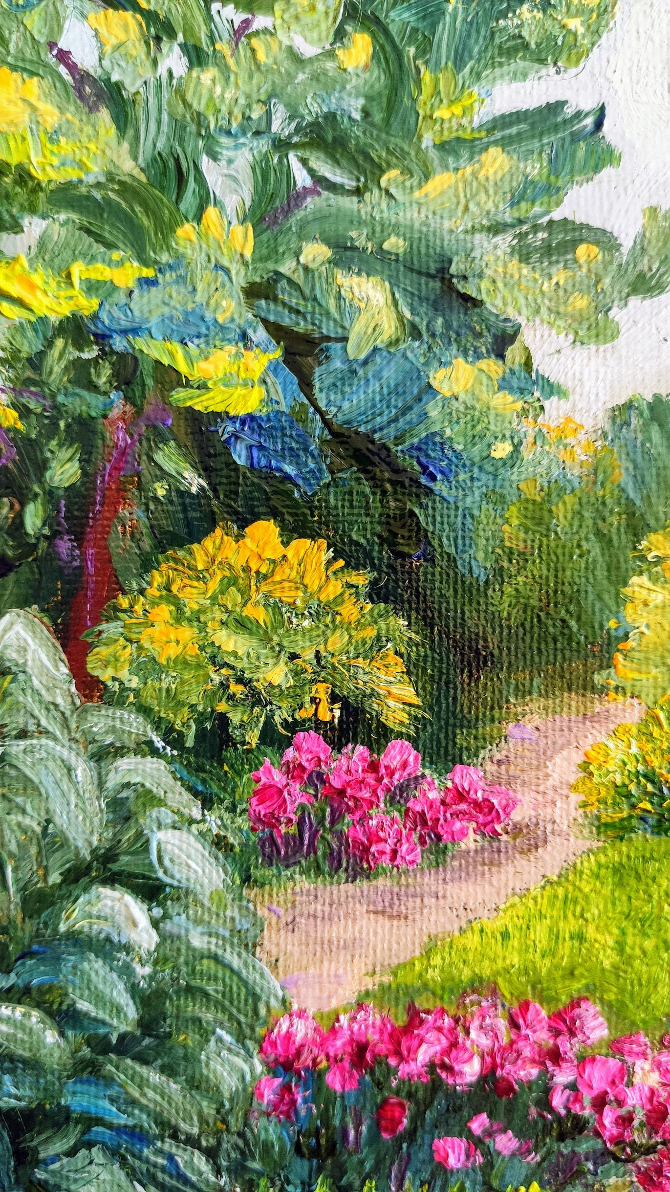 Botanical Garden Park Original Oil Art Painting on Canvas, Tree ...