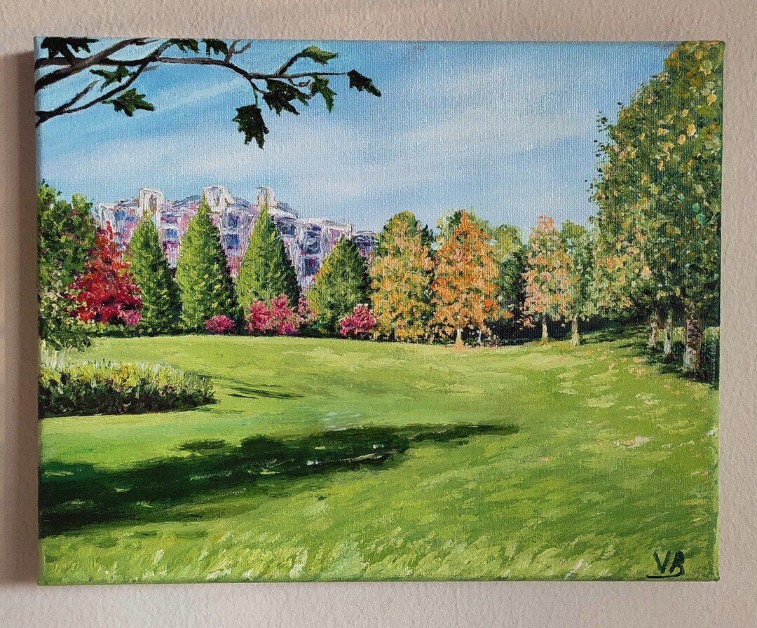 Bellevue Downtown Park 8x10 Original Handmade Oil Painting on Canvas ...