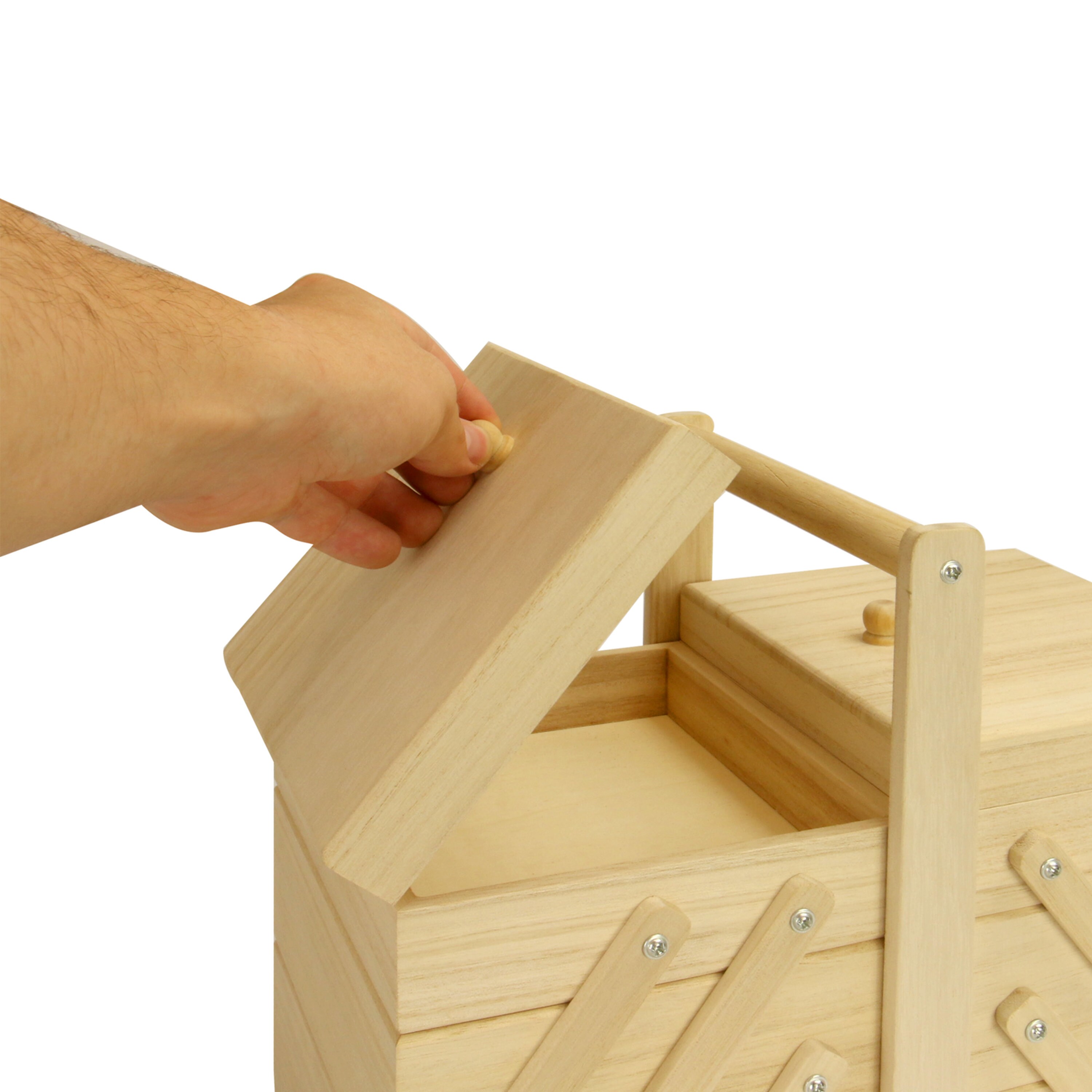 3 Tier Wooden Craft Box Cantilever Sewing Box Arts & Crafts | Etsy