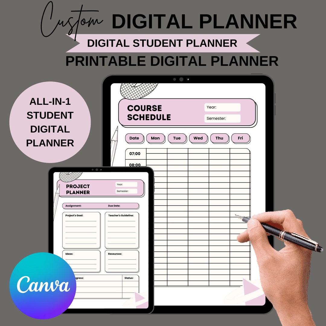 Student Study Planner | Printable Digital Planner | Study Planner ...