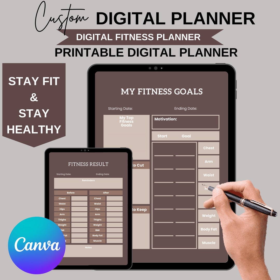 Fitness Planner | Editable Fitness Planner | Printable Pdfs | Workout ...