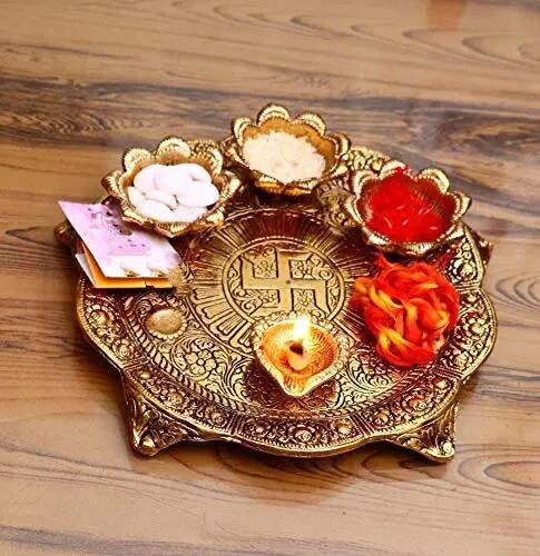 Pooja Thali/thali Set/pooja Platter/harathi Plate/thamboolam/aarthi ...