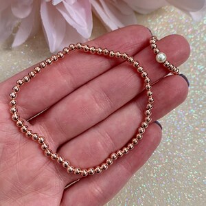 Rose Gold Beaded Bracelet and Ring - Etsy
