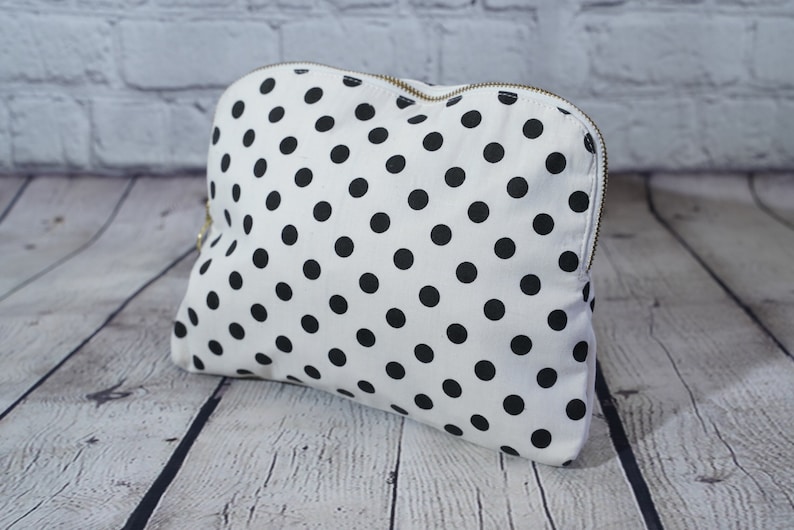 Hand Made Organic Polka Dot Block Print Make up Bag - Etsy