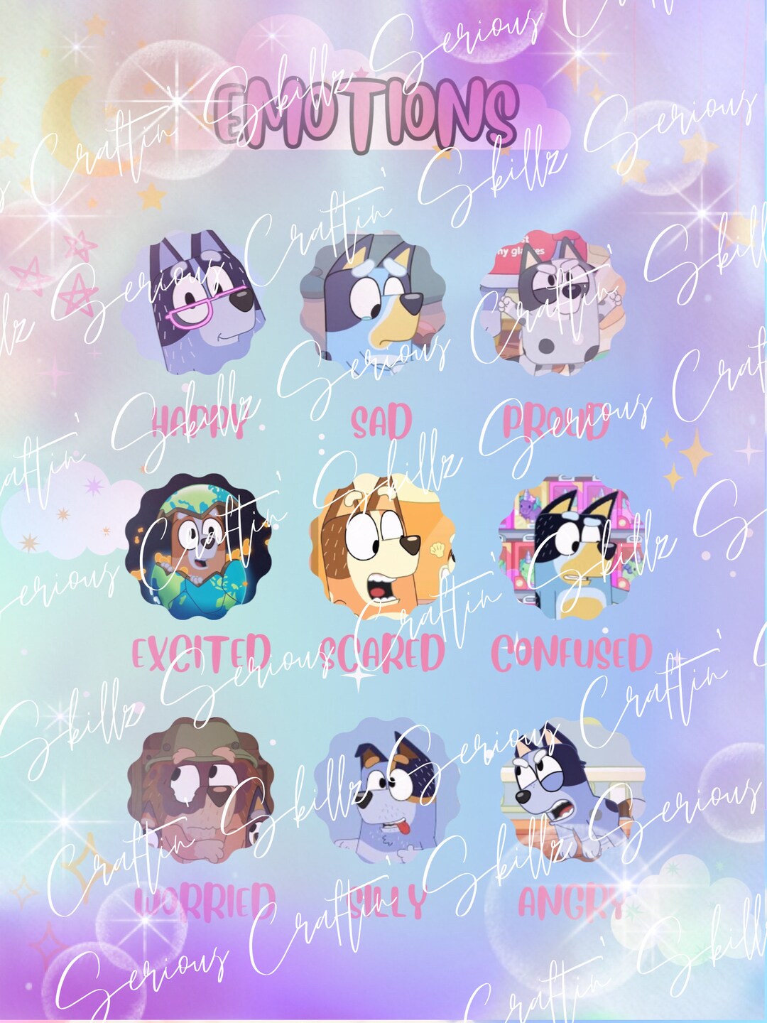 Blue-y Emotions Poster PNG Digital File - Etsy