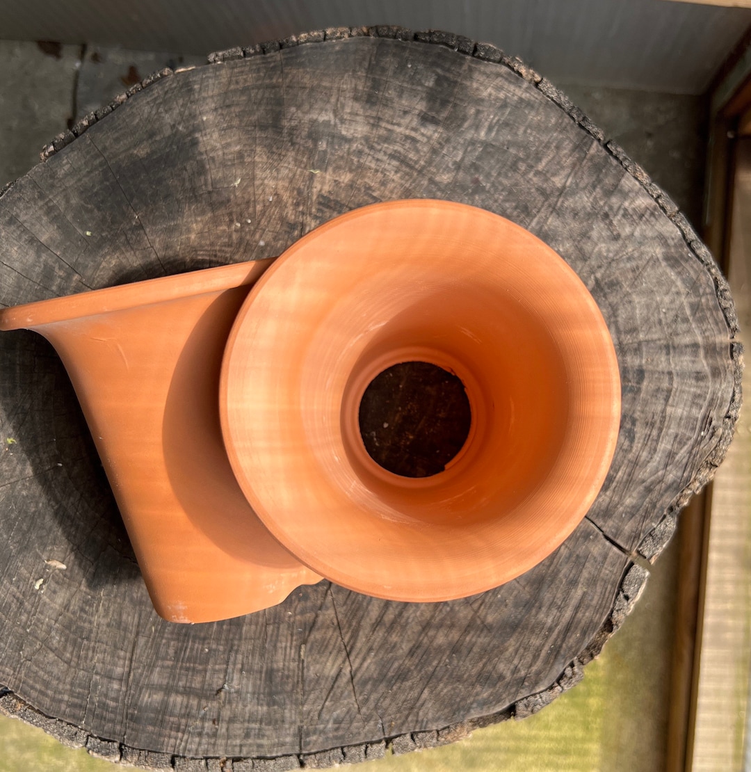 Terracotta Orchid Pot / Japanese Kokedama Fuukiran Mounted Pot 3” /2 ...