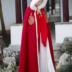 Hanfu Capes and Cloaks Hooded Cape Embroidered Overcoat - Etsy