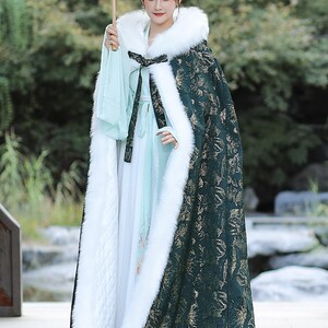 Hanfu Capes and Cloaks Hooded Cape Embroidered Overcoat Traditional ...