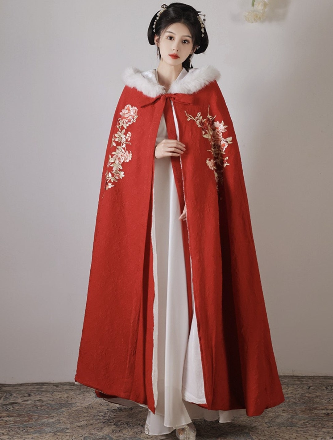Hanfu Capes and Cloaks Hooded Cape Embroidered Overcoat - Etsy