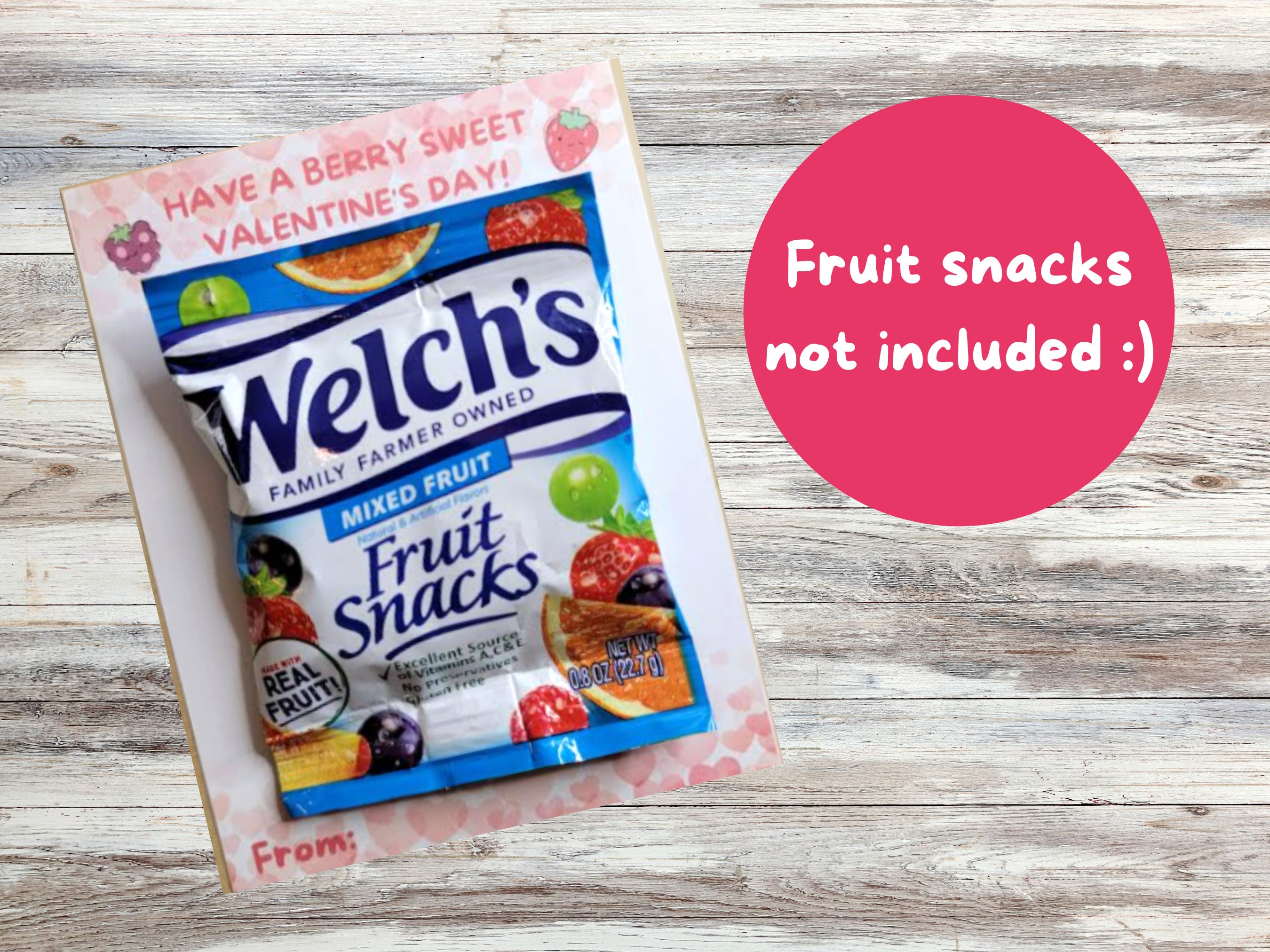 Fruit Snacks Valentine Printable - Digital Download - Printable ...