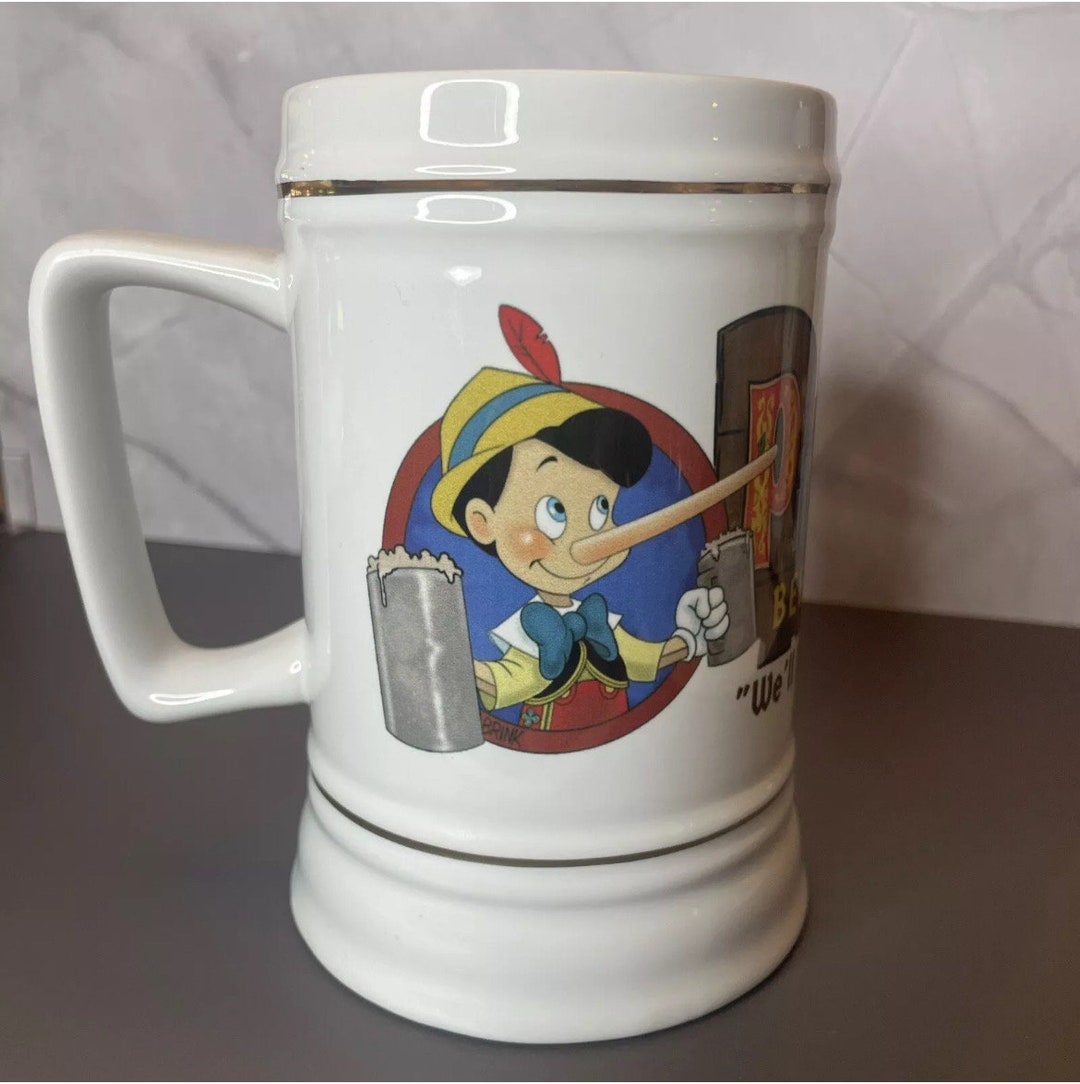 Disney Pinocchio Beer Garden Beer Stein 22 Oz White Gold Ceramic - Etsy