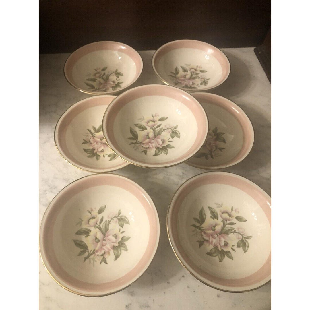 Set/7 Vintage Homer Laughlin Eggshell Nautilus Fruit Dessert Bowls USA ...