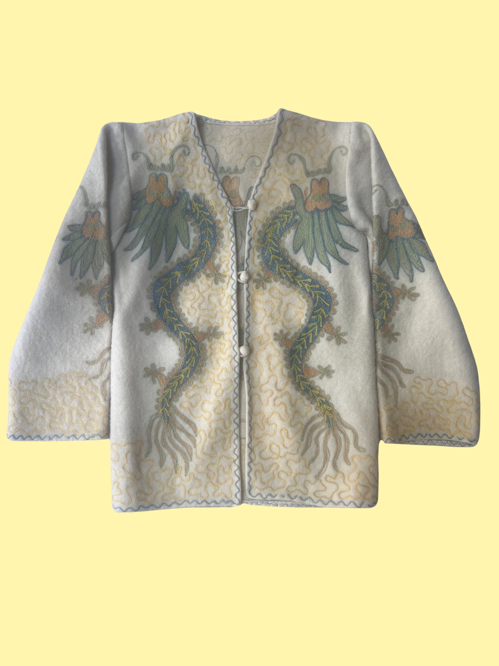 Embroidered Wool Jacket - Etsy