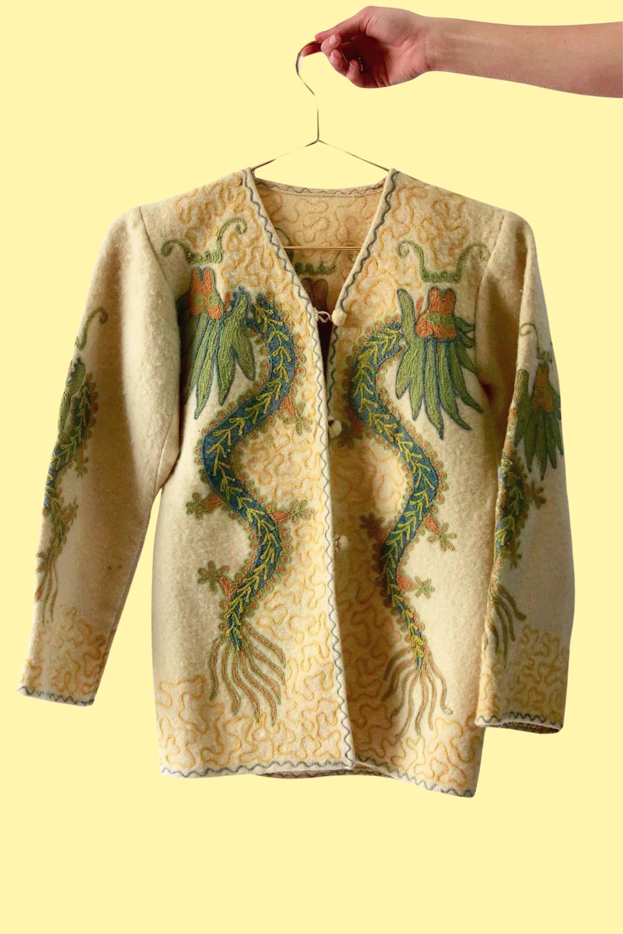 Embroidered Wool Jacket - Etsy