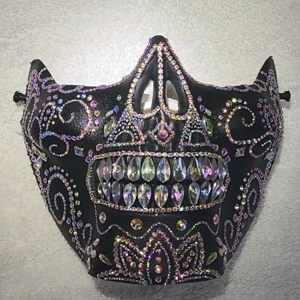 Rhinestone Skull Mask - Etsy