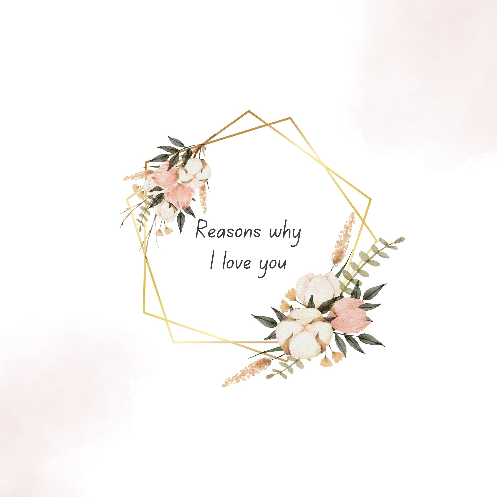 Reasons Why I Love You Printable | Gift | Download | Digital PNG ...