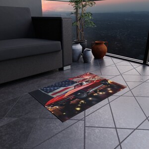 Vintage 1967 Red Corvette Stingray Patriotic Outdoor Rug - Etsy