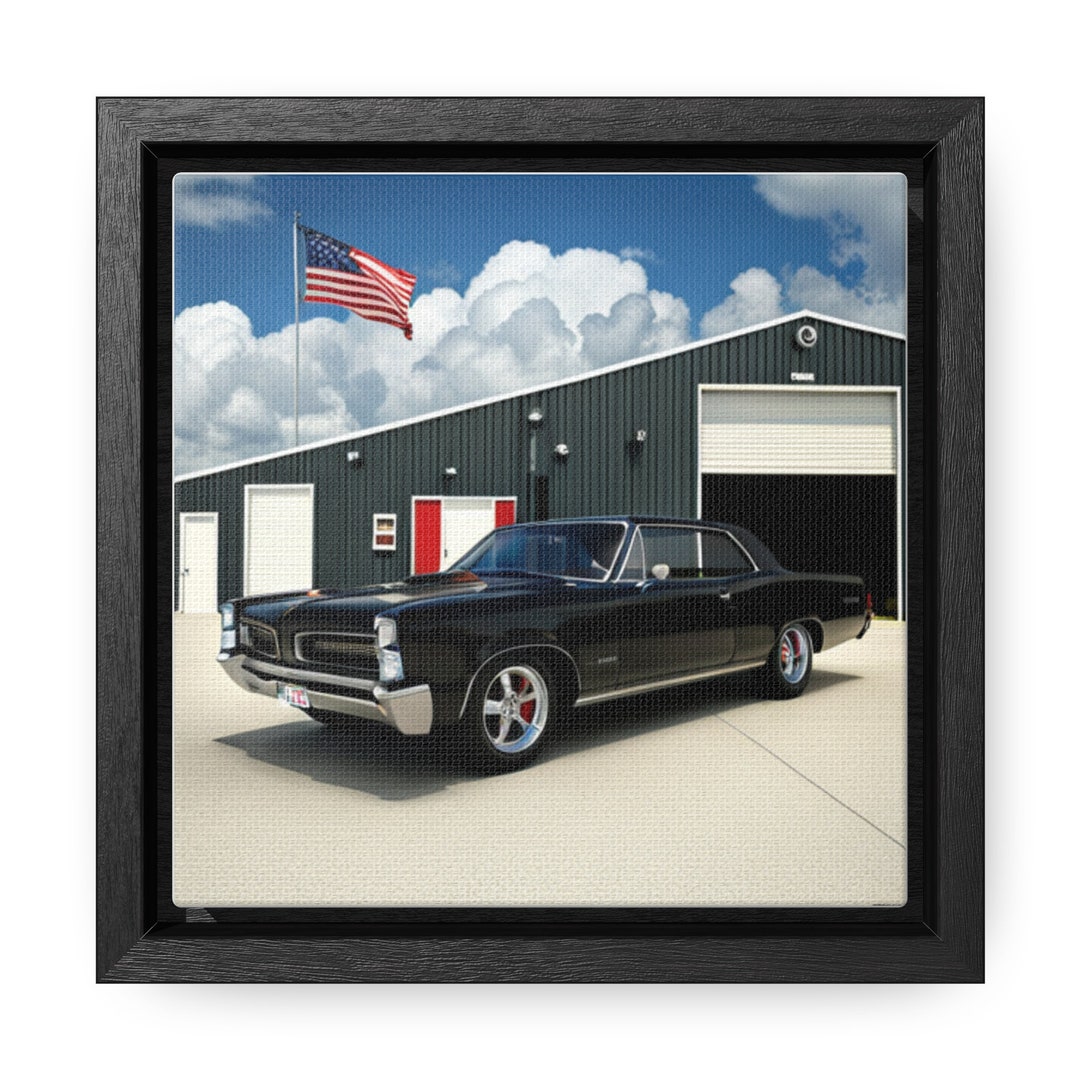 1965 Pontiac GTO Metallic Black in Front of Warehouse Gallery Canvas ...