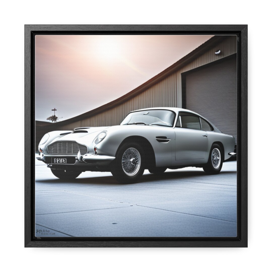 Aston Martin DB5 1964 Silver in Front of Hanger Gallery Canvas Wraps ...