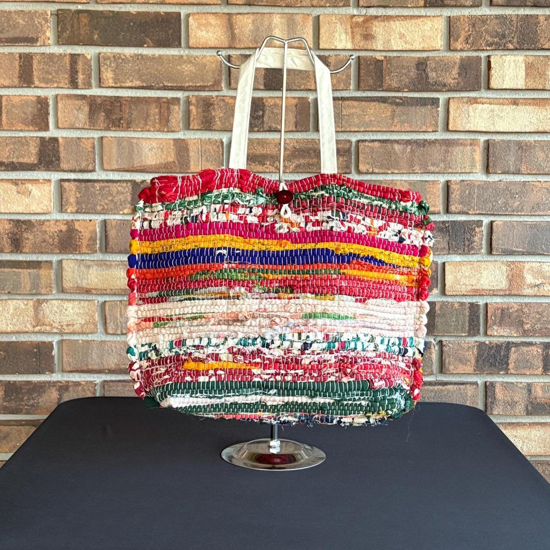 Upcycled Large Boho-chic Style Purse, Rag Rug Bag, Boho Shoulder Bag - Etsy