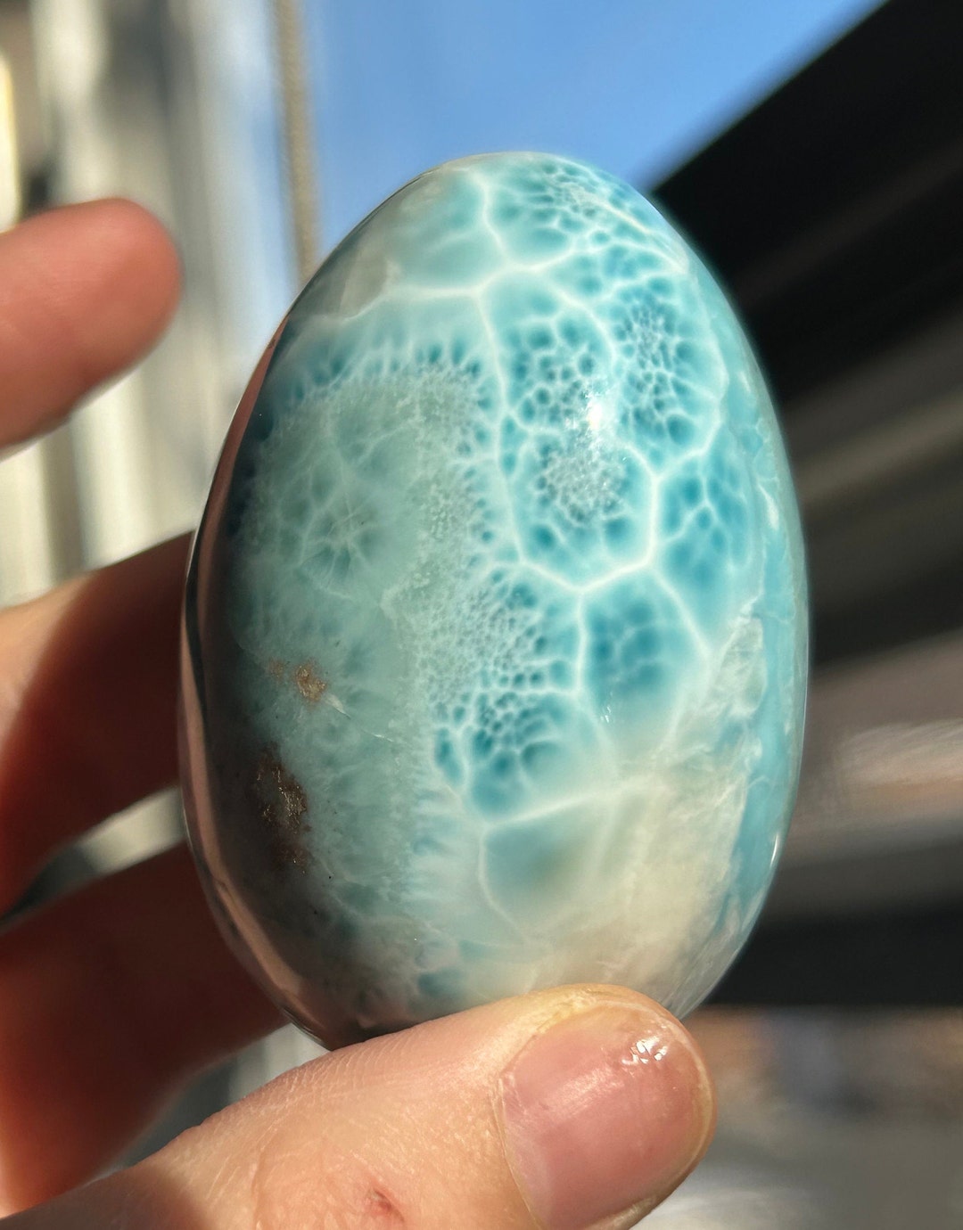 Larimar Egg, Larimar, Larimar Carving - Etsy