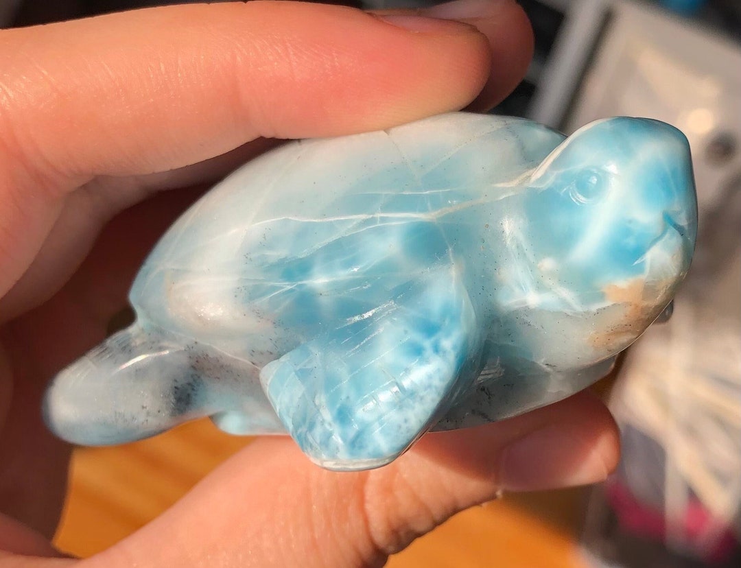 Larimar Turtle, Larimar, Larimar Carving, Larimar Carved, Larimar ...