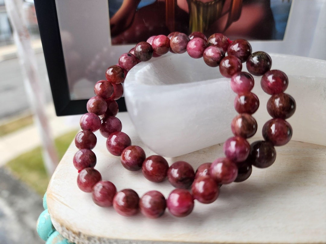 High Quality Rhodonite Bracelet, Crystal Bracelets, Rhodonite ...