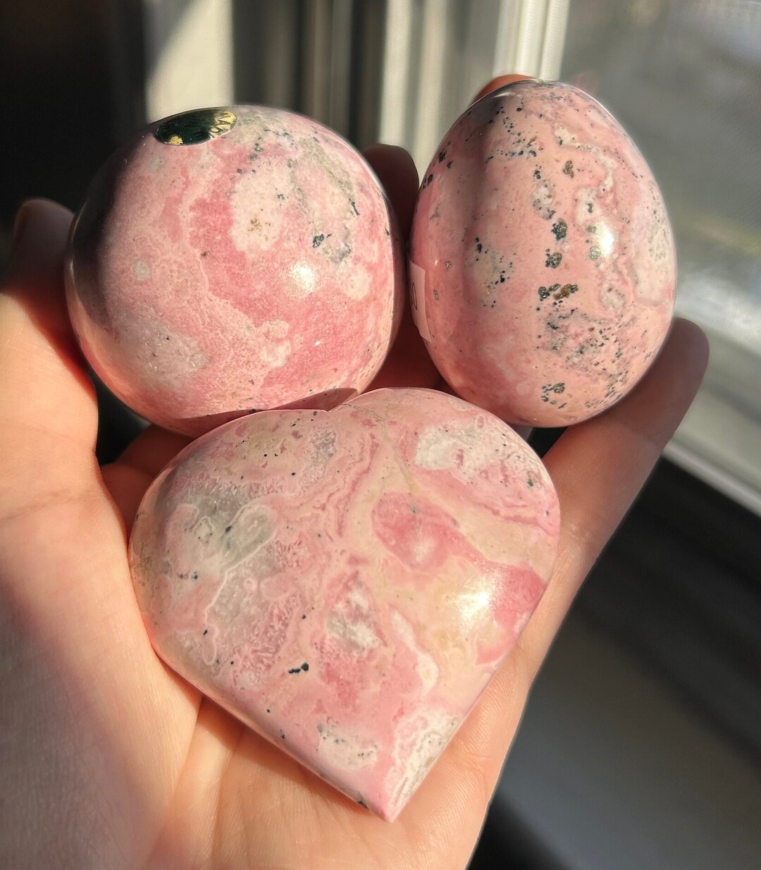 Peruvian Rhodonite Bundle, Pink Rhodonite, Pink Rhodonite Sphere, Pink ...