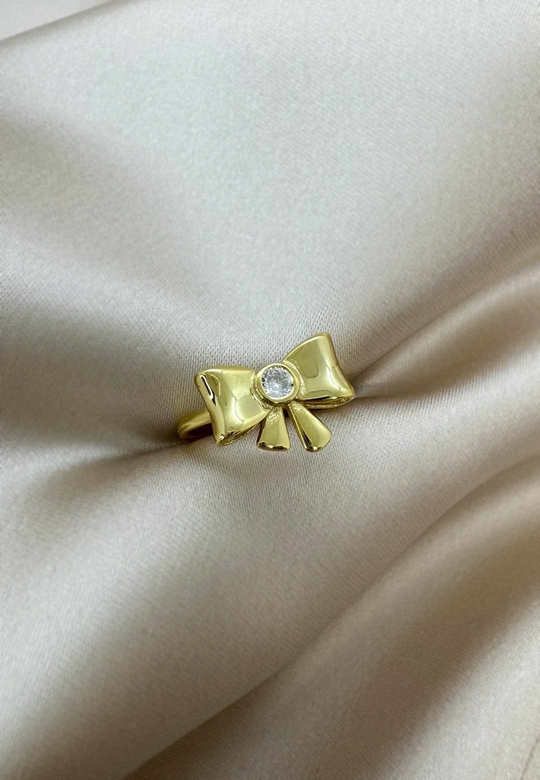 Coquette Bow Ring 925 Silver 18k Rhodium Plated, Princess, Aesthetic ...