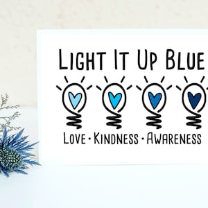 Light It up Blue Autism Awareness Printable | Digital Art BUNDLE 5x7 ...