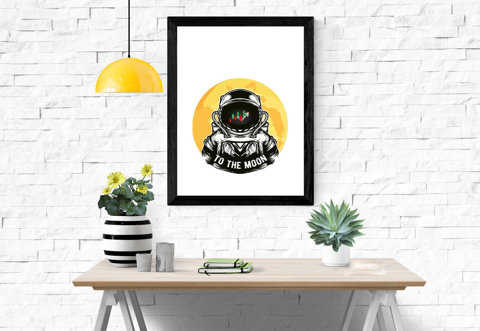 To the Moon Stock Chart Astronaut | to the Moon Wall Art, Day Trader ...