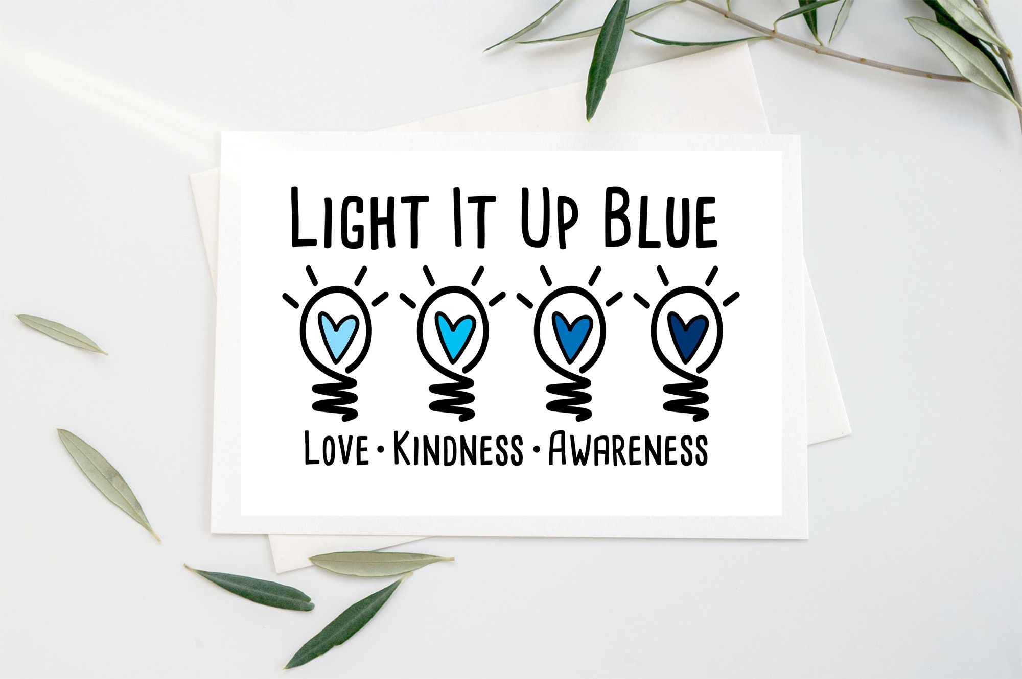 Light It up Blue Autism Awareness Printable | Digital Art BUNDLE 5x7 ...