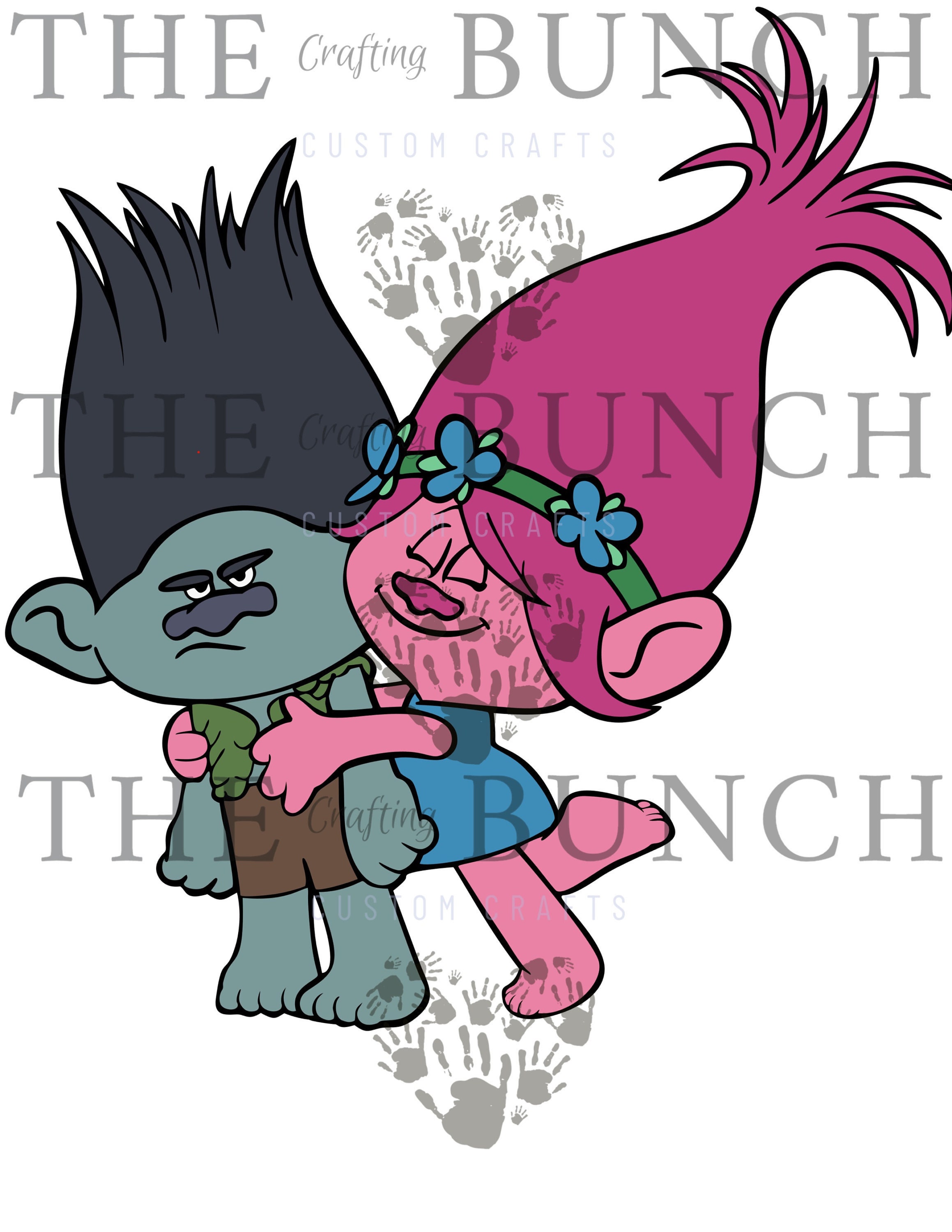 Trolls Branch and Poppy SVG, PNG, JPG, Valentine's Day, for Kids ...