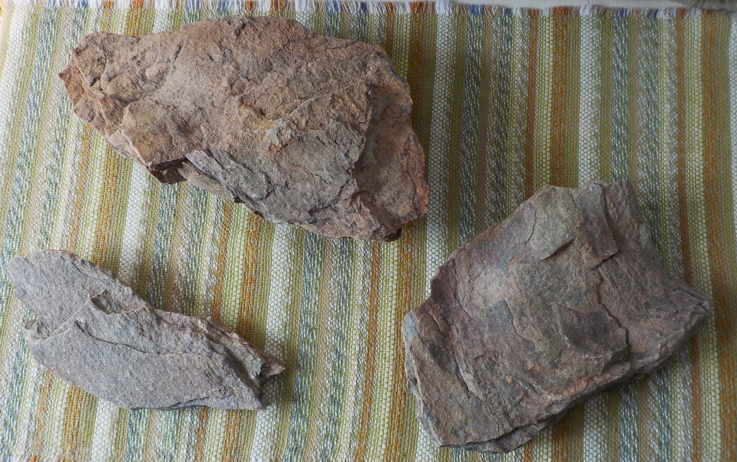 3 Layered Low Profile Rocks Schist Phyllite Sandstone Tuff in Gray and ...