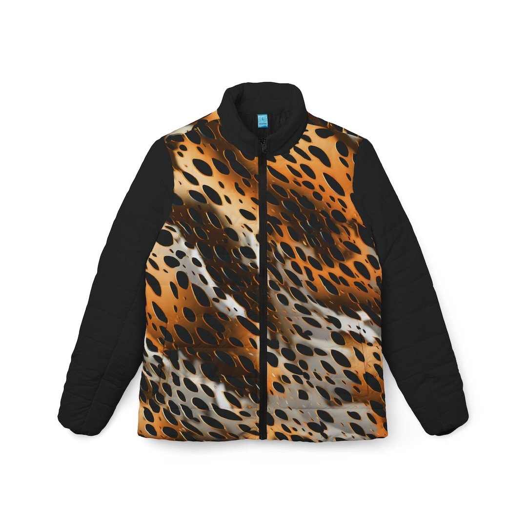 Cheetah Print Puffer Jacket: Women's Stylish Winter Outerwear - Etsy