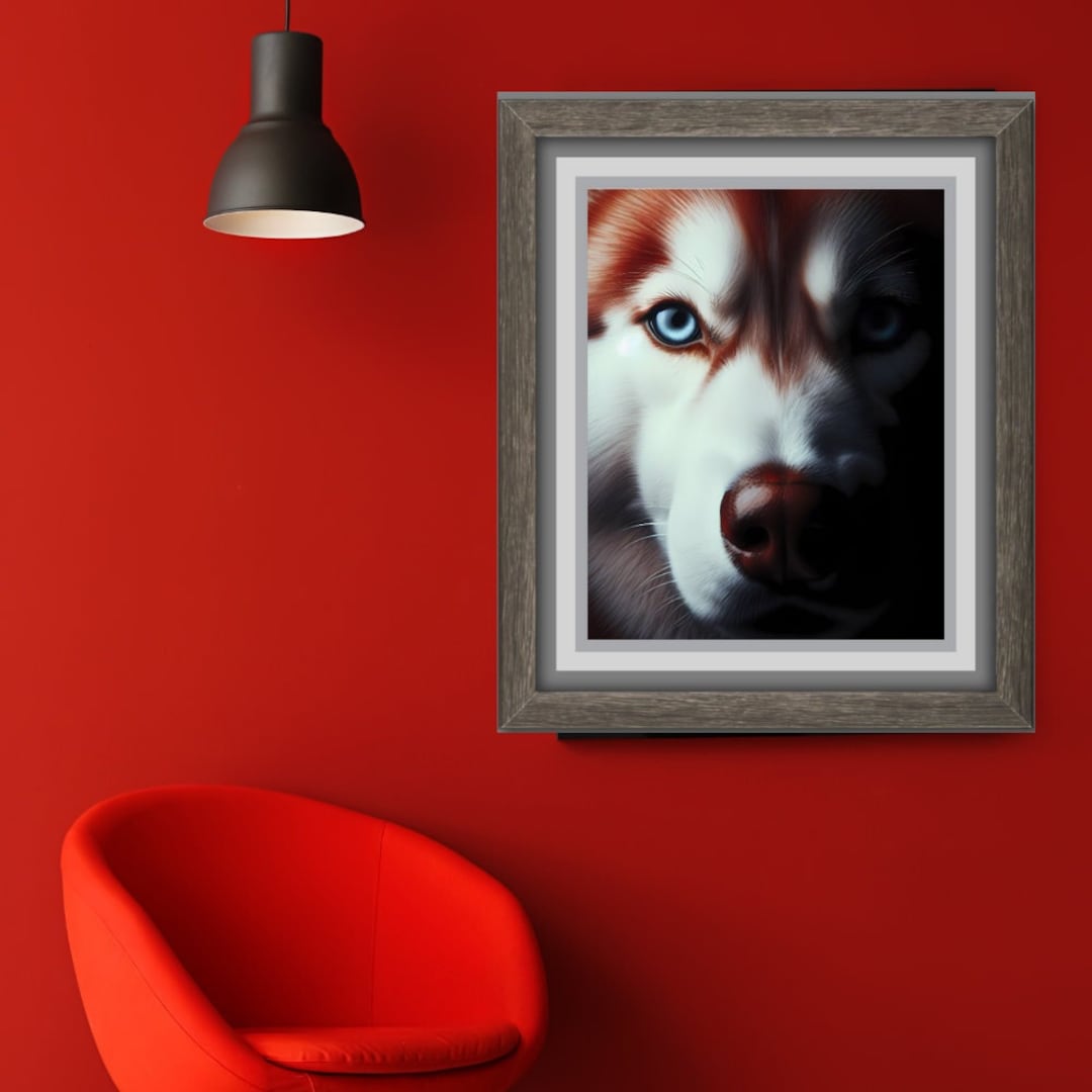 Husky Wall Art, Siberian Husky Premium Matte Vertical Wall Art ...