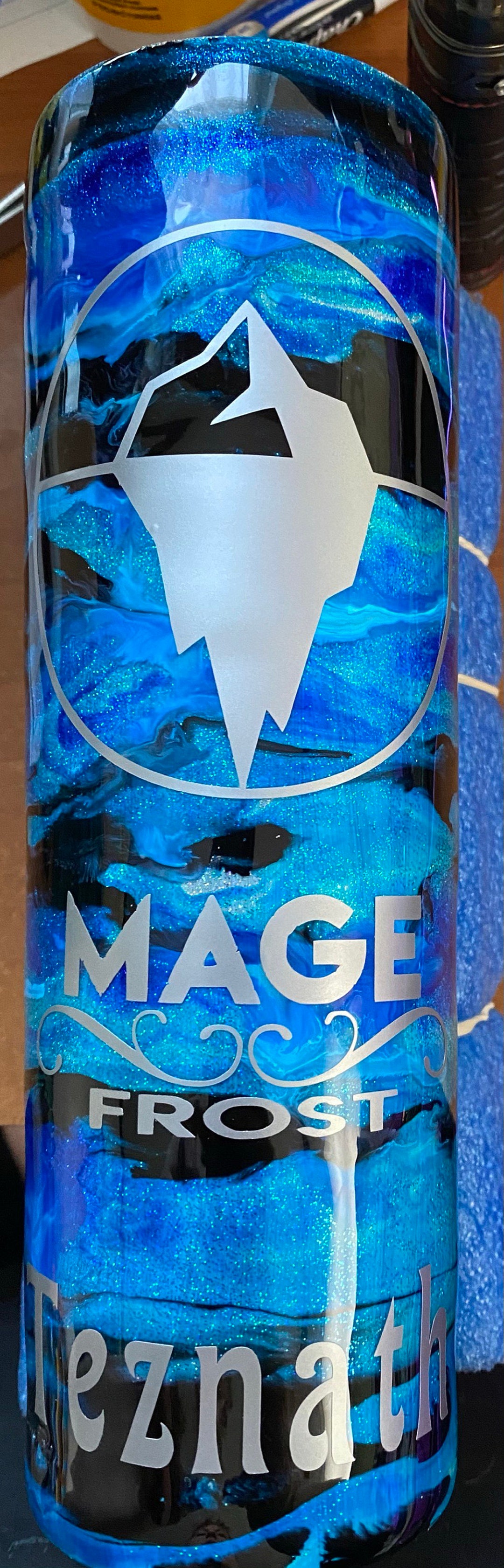 30oz Personalized Tumbler Cup-mage Frost, Fire, Arcane/drink/wine ...