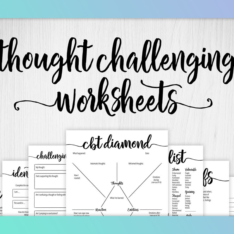 Thought Challenging Worksheets - Etsy
