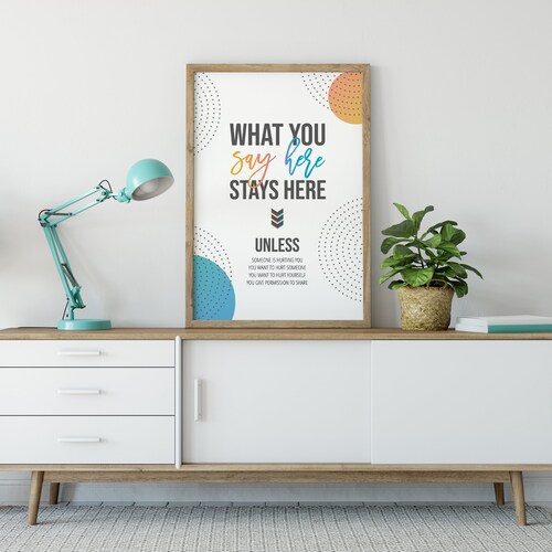 Minimal Confidentiality Sign Poster What You Say Here Stays - Etsy