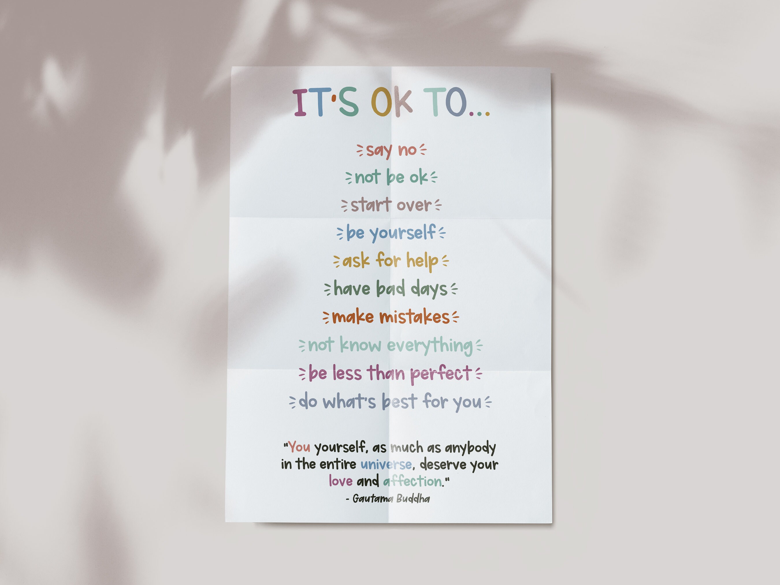It's OK to Poster Positive Affirmations Therapy Office - Etsy