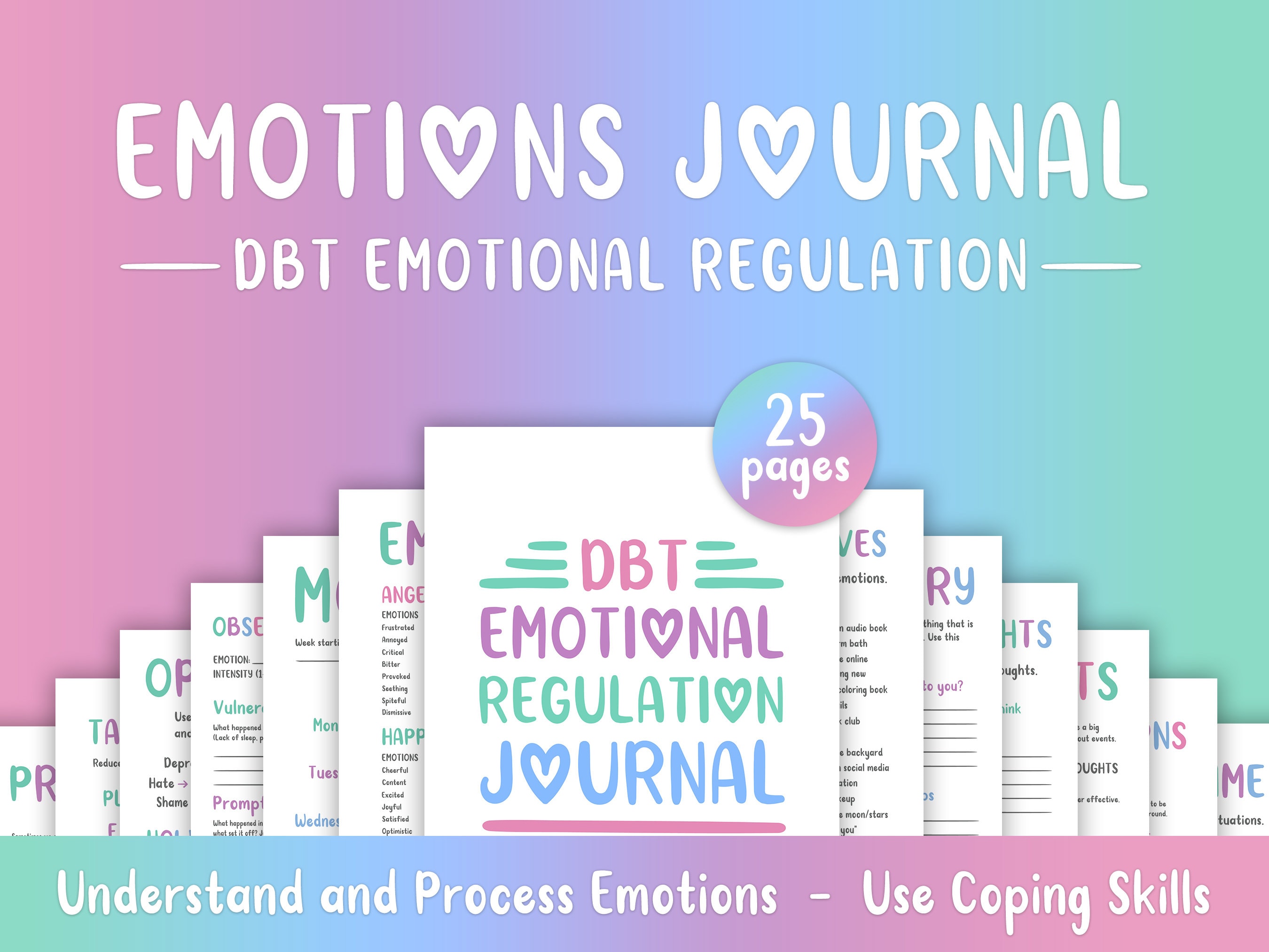 Emotions Journal DBT Skills Mood Tracker Therapy Journal - Etsy Canada