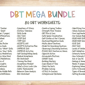 DBT MEGA BUNDLE Dbt Skills Dbt Workbook Therapy Worksheet - Etsy