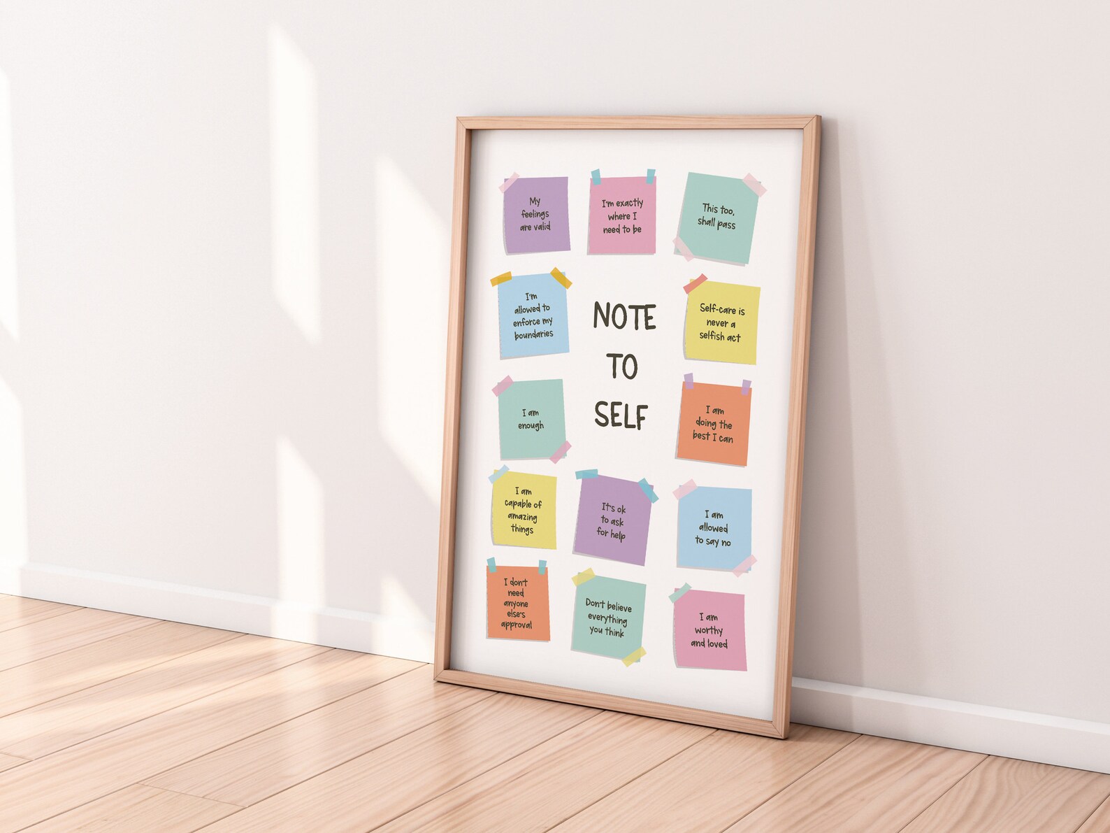 Note to Self Poster Therapy Office Decor Calming Down - Etsy