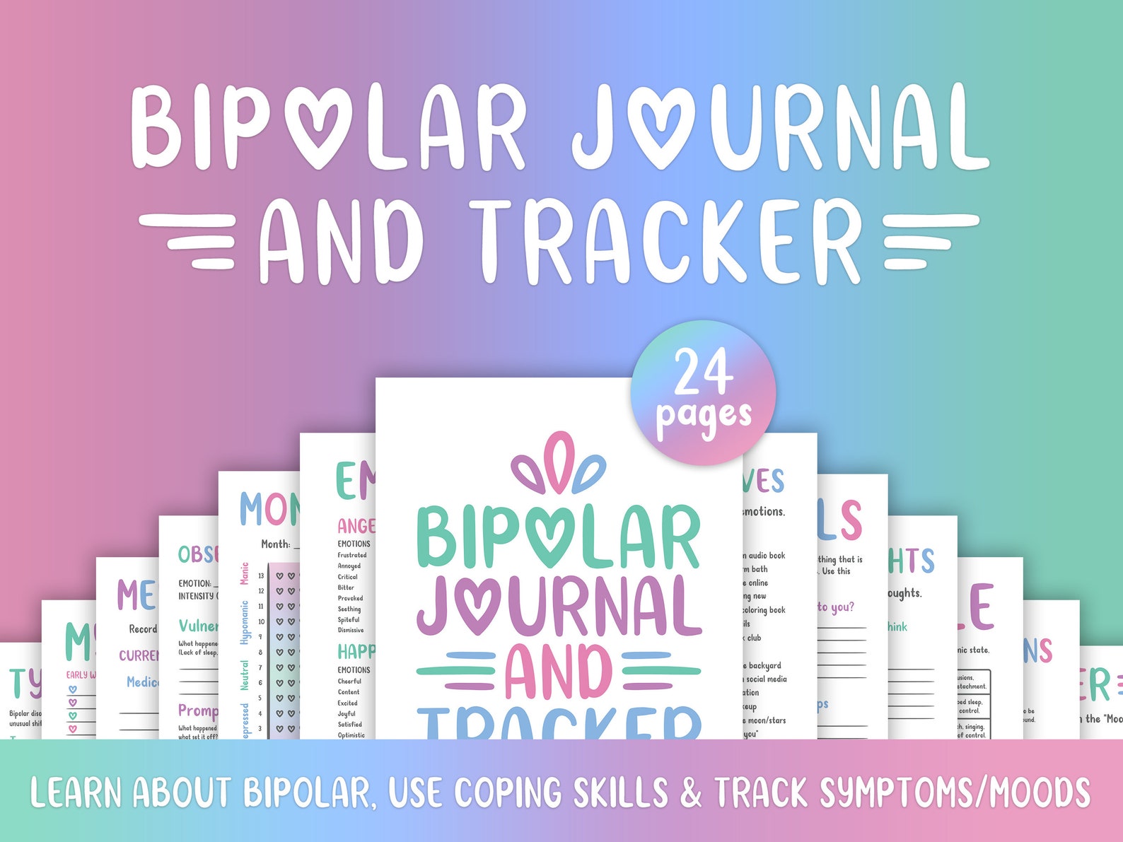Bipolar Journal, Bipolar Tracker, Bipolar Planner, Bipolar Calendar ...