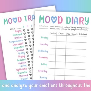 Emotions Journal DBT Skills Mood Tracker Therapy Journal | Etsy Canada