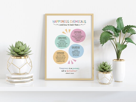 Happiness Chemicals Poster Therapy Office Decor School - Etsy